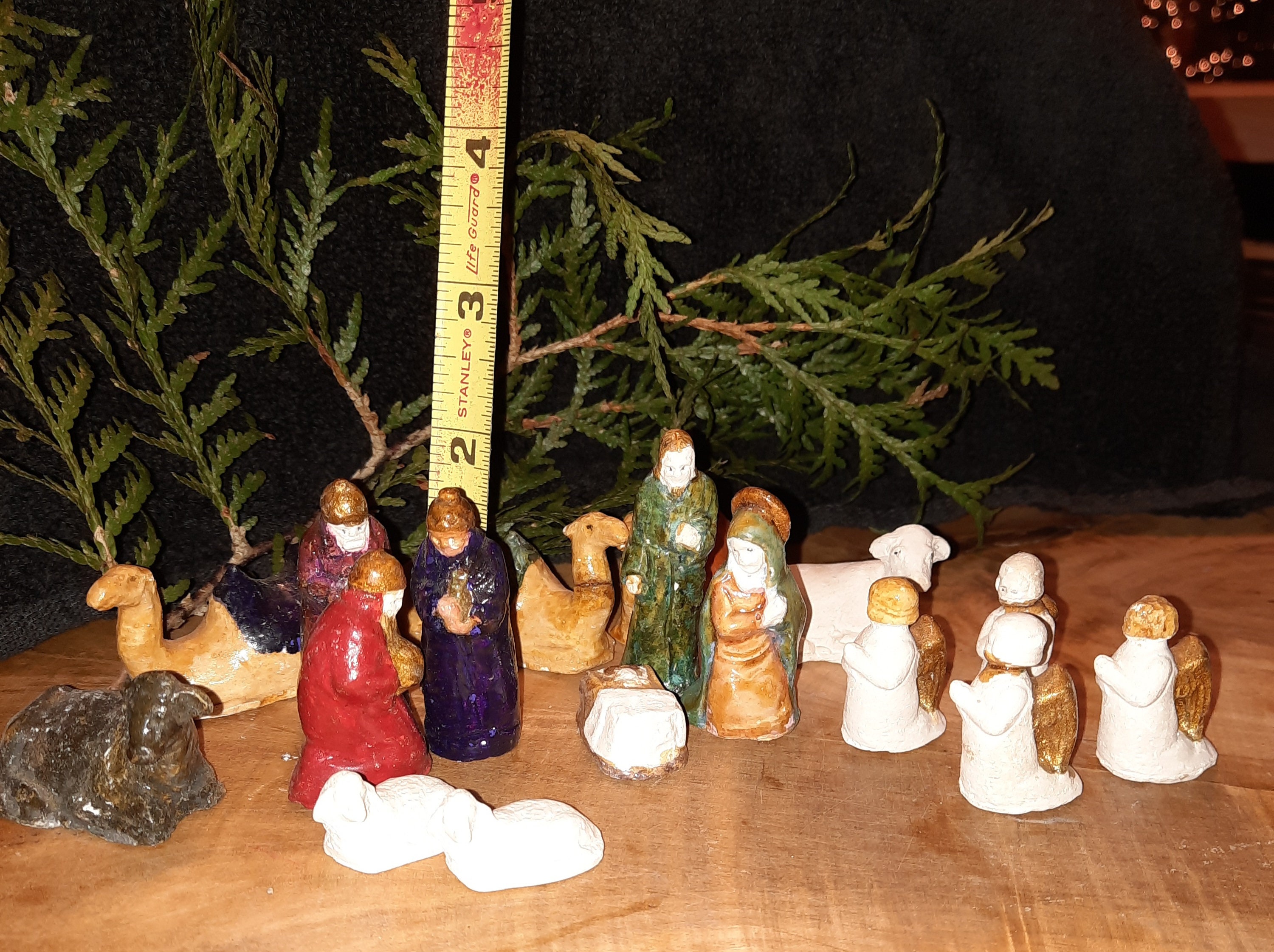 Vintage Glazed Chalkware Nativity Set - Etsy