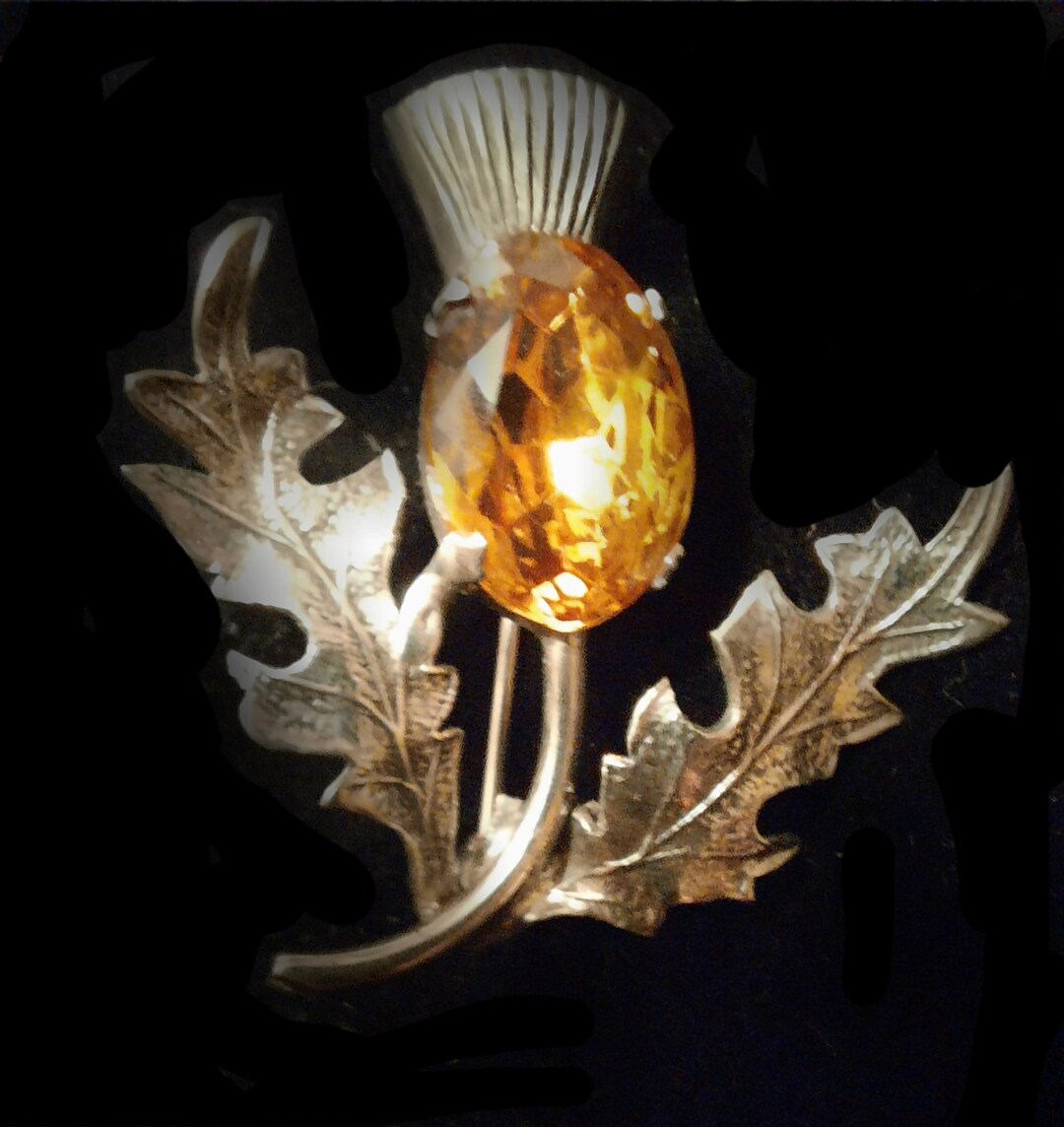 Scottish Thistle Pin Brooch Large Size Signed Ward Brothers Sterling ...
