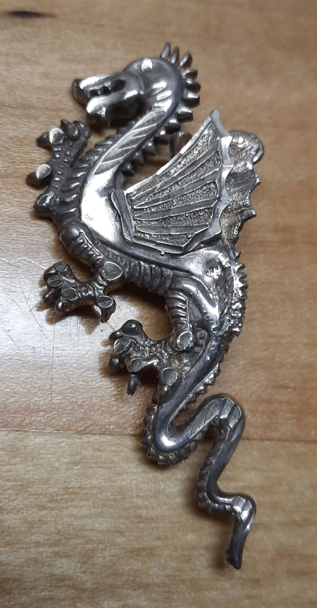 Dragon Pin/pendant Sterling Silver Vintage - Etsy