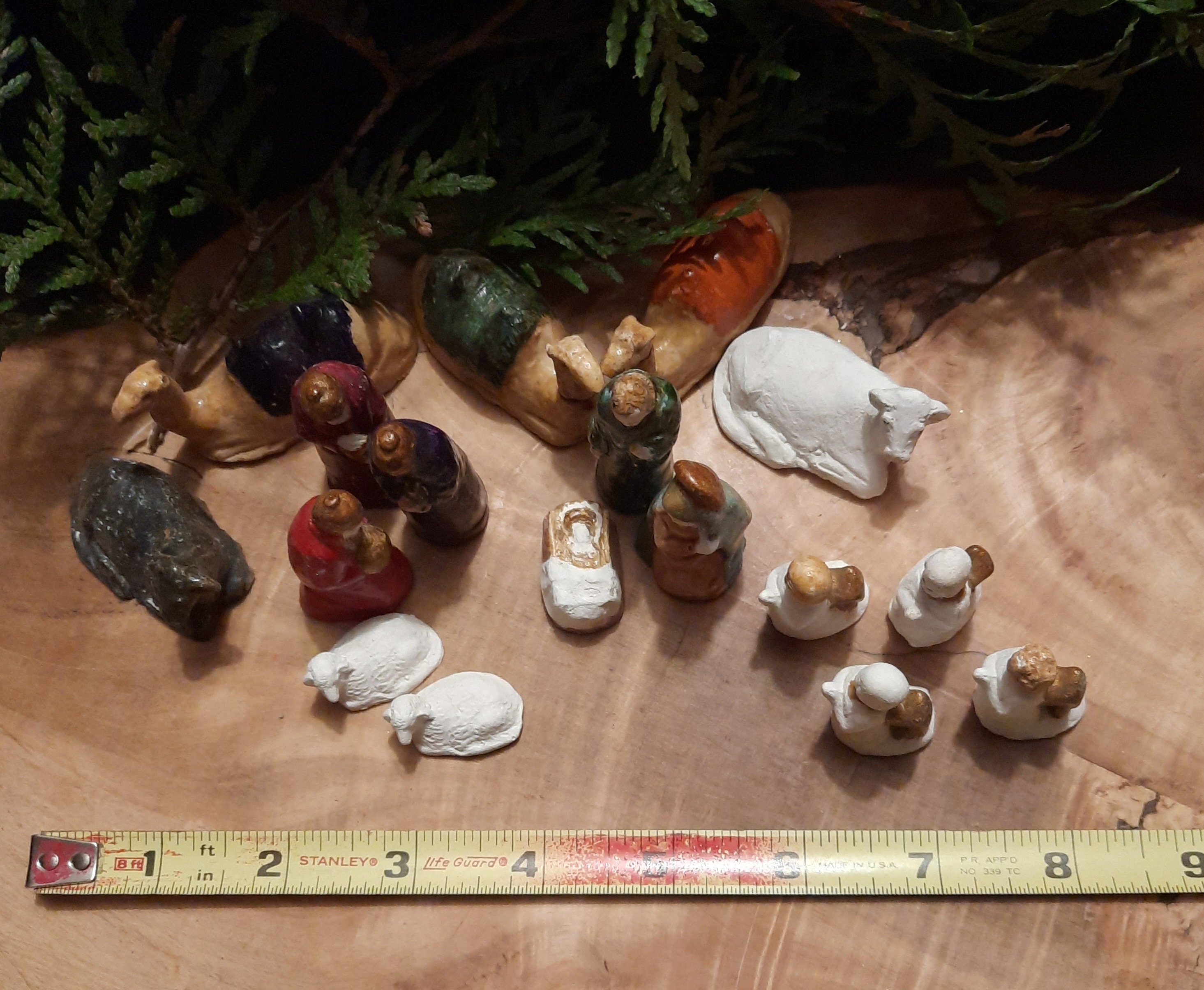 Vintage Glazed Chalkware Nativity Set - Etsy