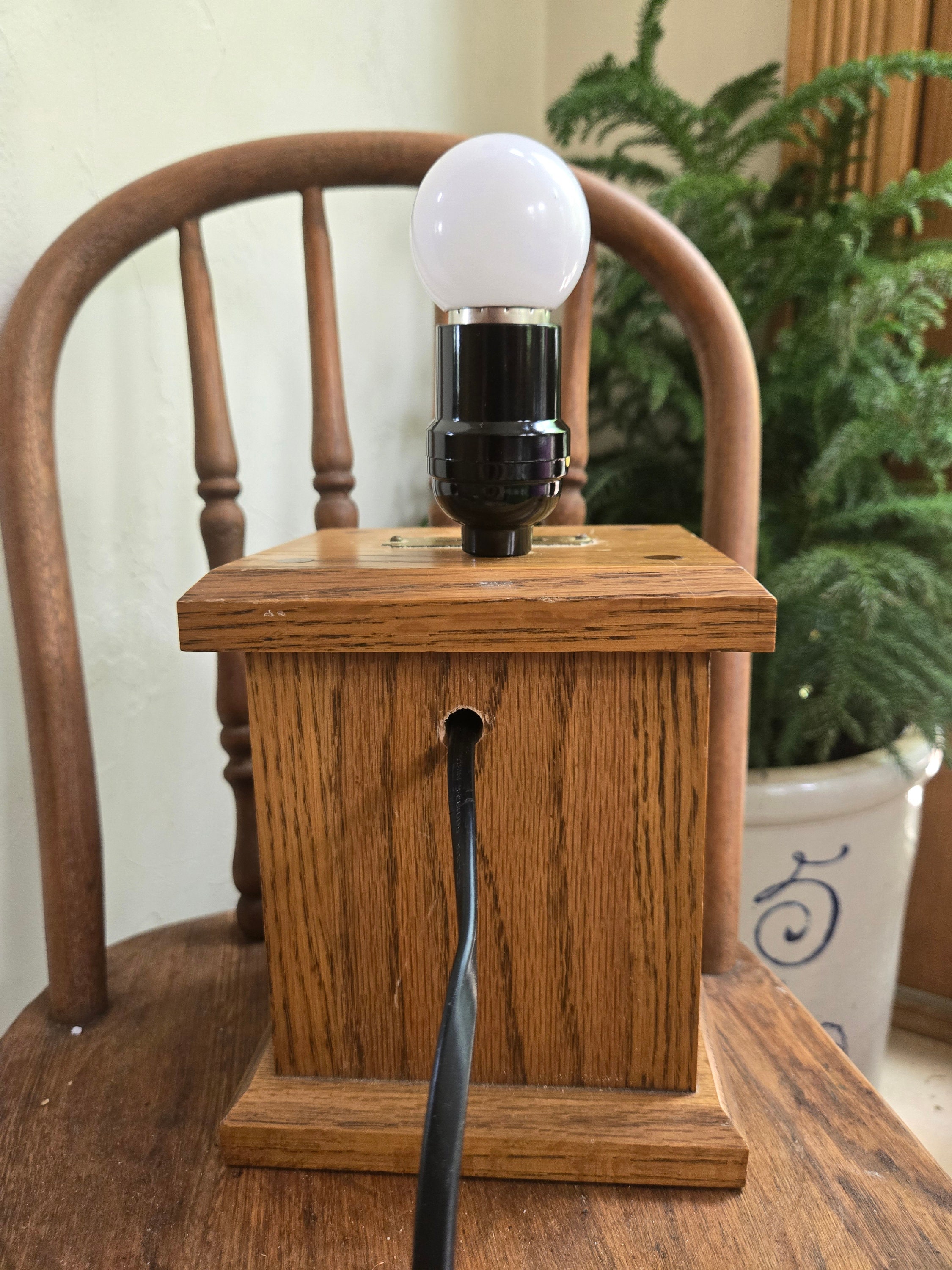 Vintage Post Office Box Door Lamp & Bank Nightlight Handmade Hardwood ...