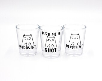 Funny Cat Glass | Etsy