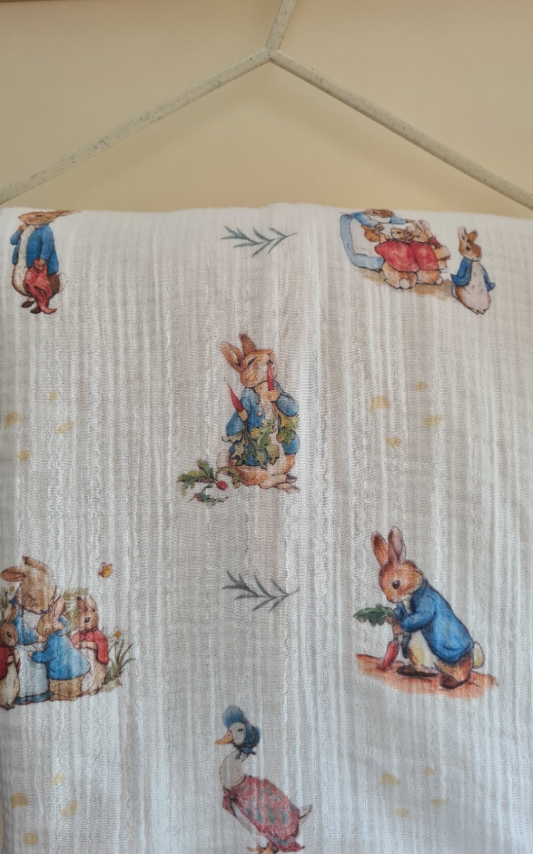 Peter Rabbit Organic Baby Muslin and Teddy Fabric Blanket for Girl and ...