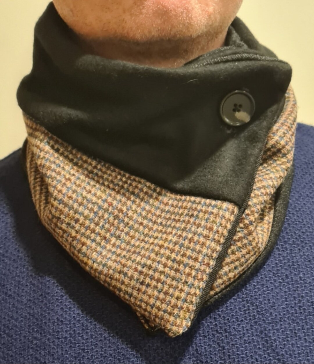 Leylace Men Scarf, 100%wool Harris Tweed Fabric, Wool Felt and Angora ...