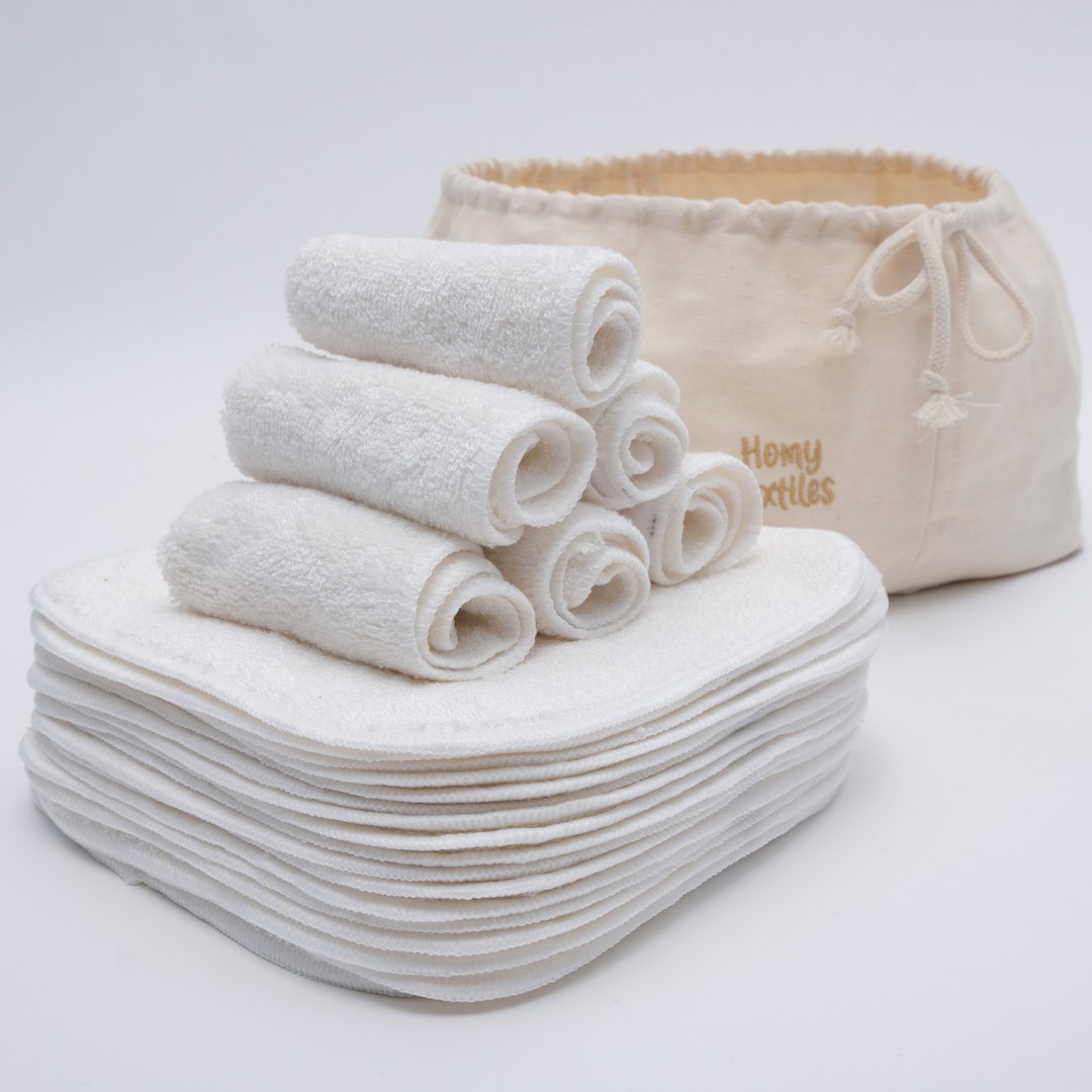 Reusable Bamboo Baby Wipes - Soft Flannel Wash Cloths, Baby Shower Gift ...