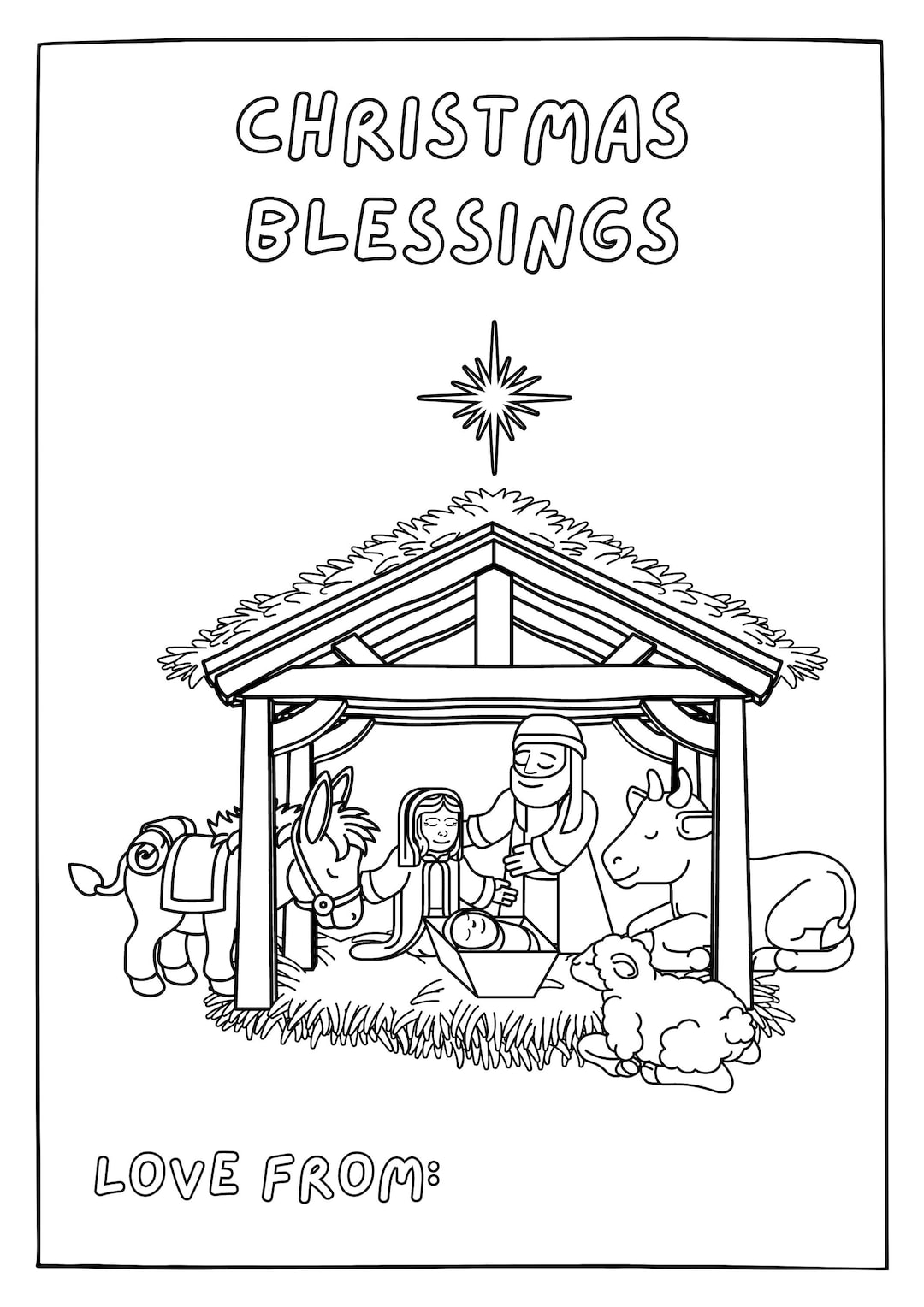 Jesus Christmas Printable Coloring Page, Christmas Printable Game ...