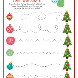 Christmas Tree Activity Sheets - Etsy