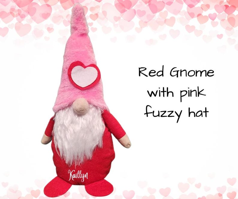 Personalized Valentine's Day Gnome - Custom Name Plush Gnome - Etsy