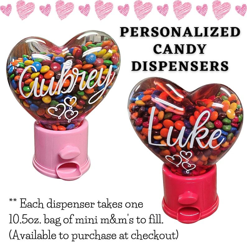 Personalized Candy Dispensers, Custom Candy Dispenser, Valentine's Day ...