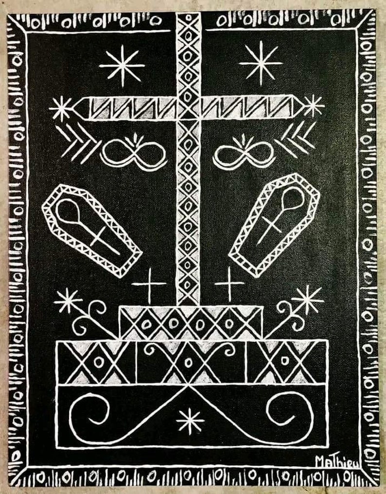 Baron Samedi Loa Lwa Vodou Voodoo Veve - Andy Mathieu - Etsy