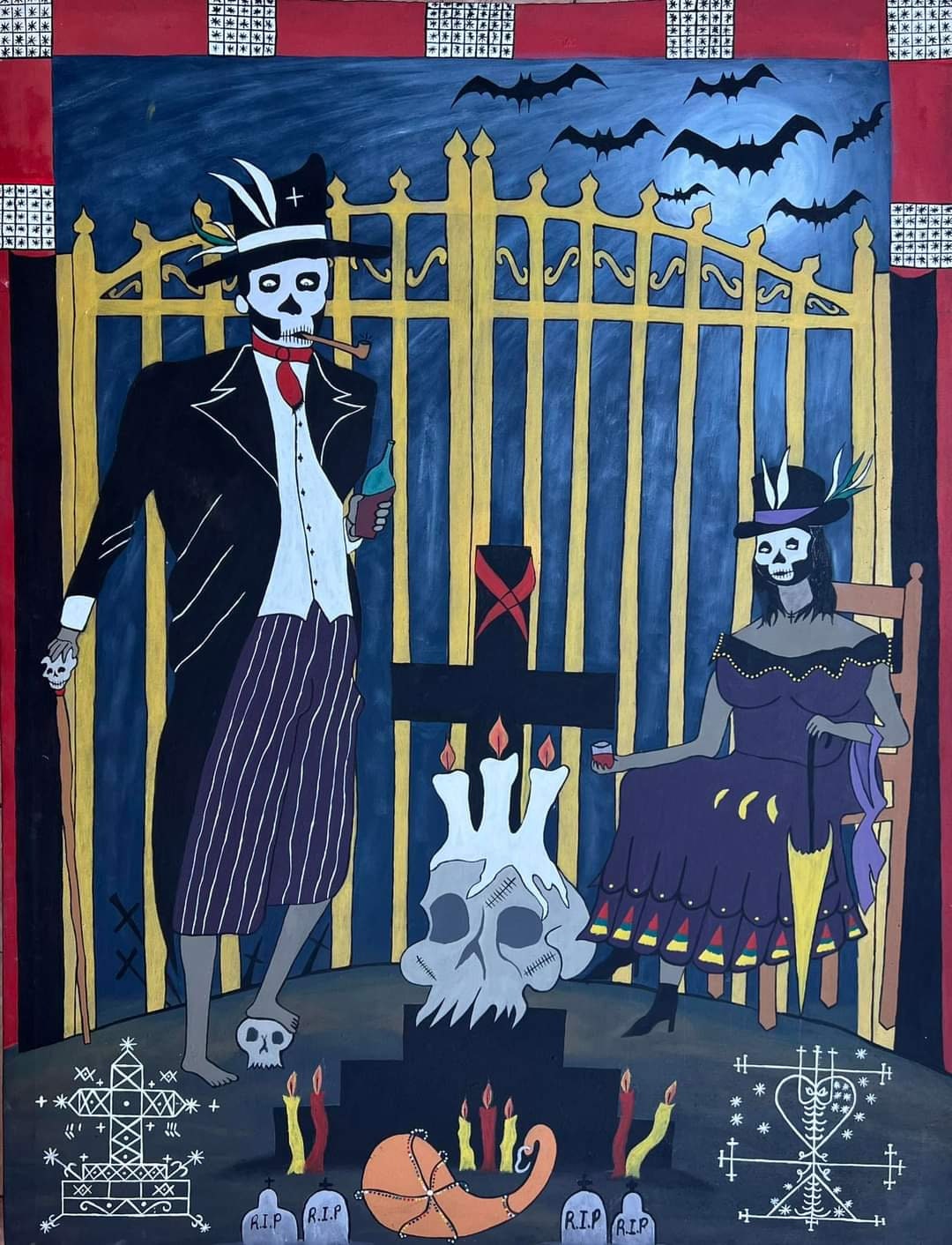 Lwa Baron Samedi and Manman Brigitte - Haitian Vodou - Artist Alexis - Etsy