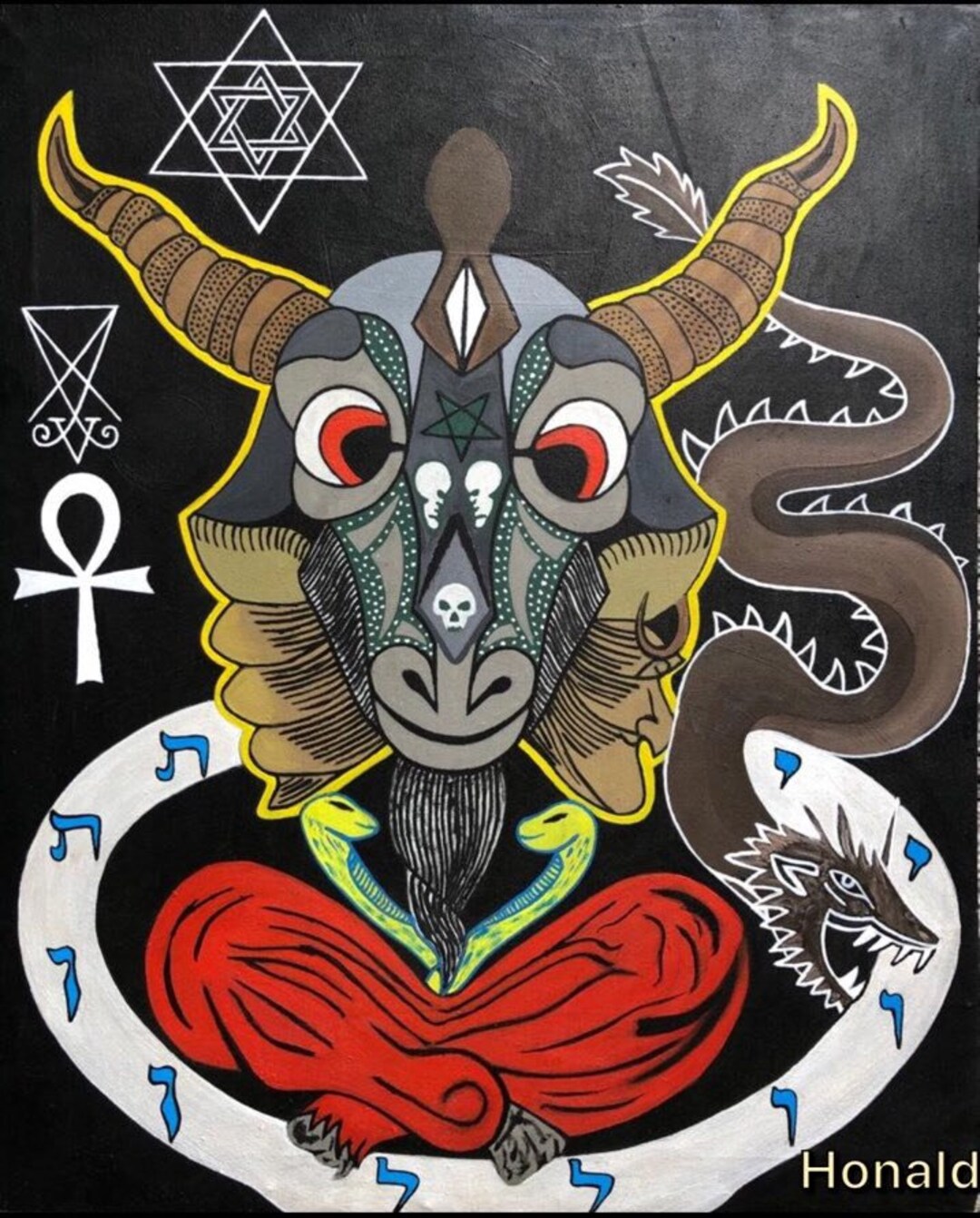 Happy Baphomet - Honald Pierre Paul Artist - Etsy