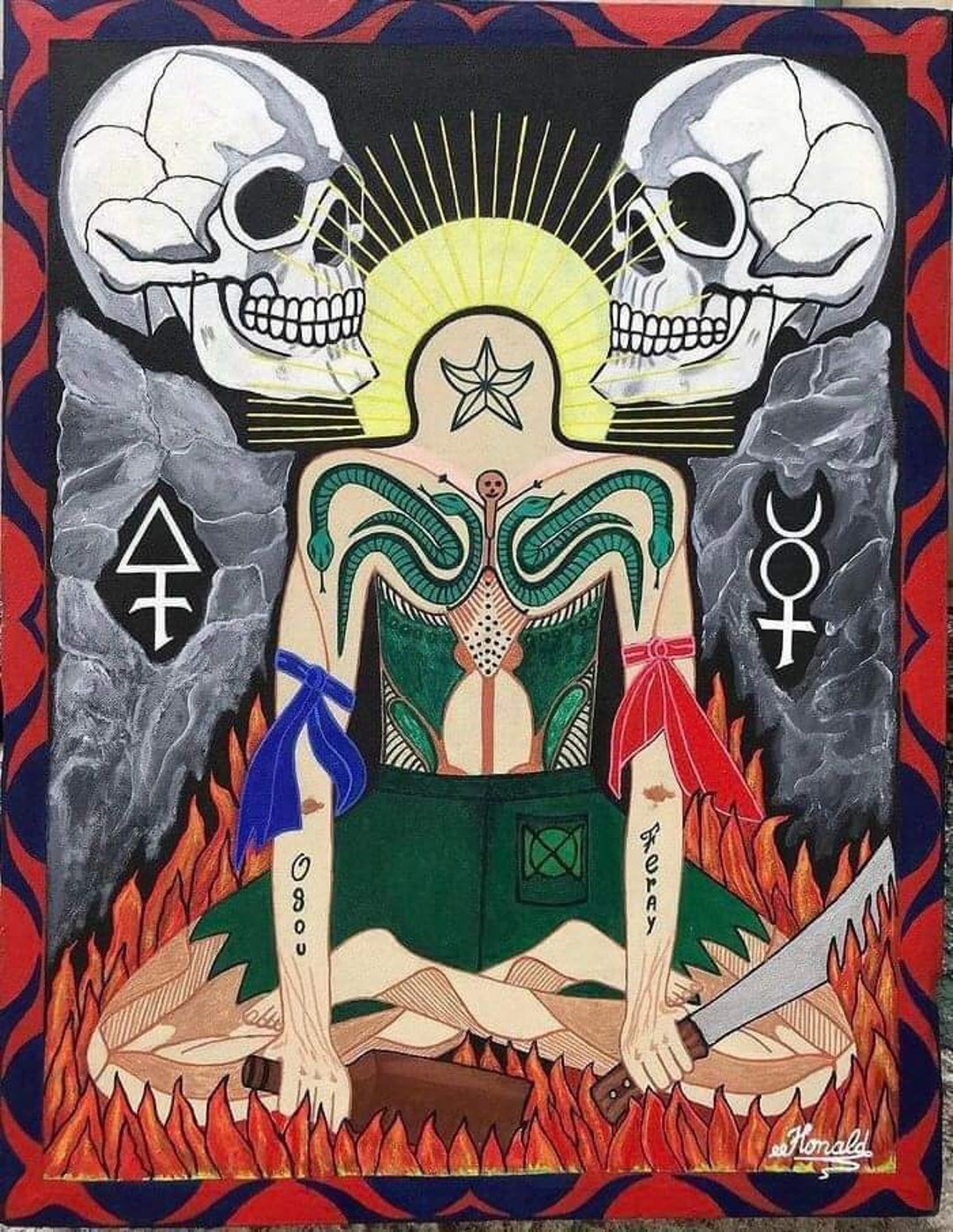 Ogou Feray Haitian Vodou Contemporary Folk Art Honald - Etsy