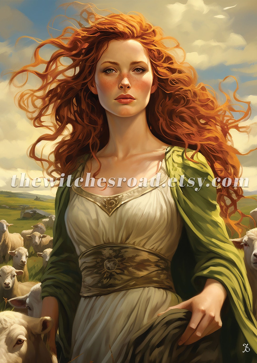 BRIGID PRINT Celtic Goddess of Fire, Spring, Wisdom, Poetry, Healing ...