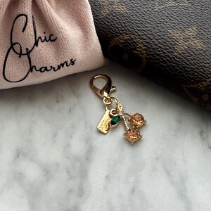 Champagne Cherries Micro Charm: Dainty Wallet Zipper Pull - Etsy