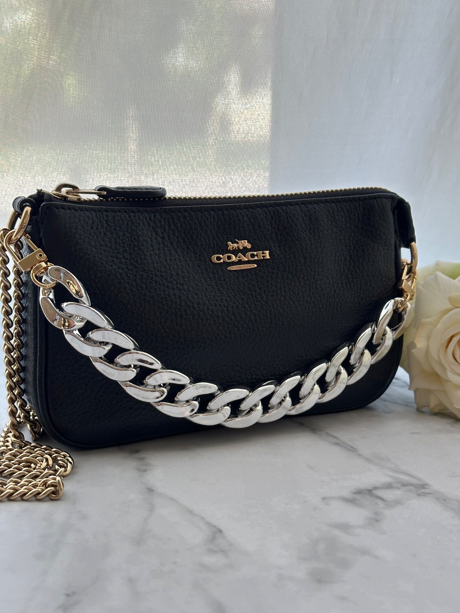 Silver Acrylic Chain Bag Charm: Lightweight Purse Accessory - Etsy