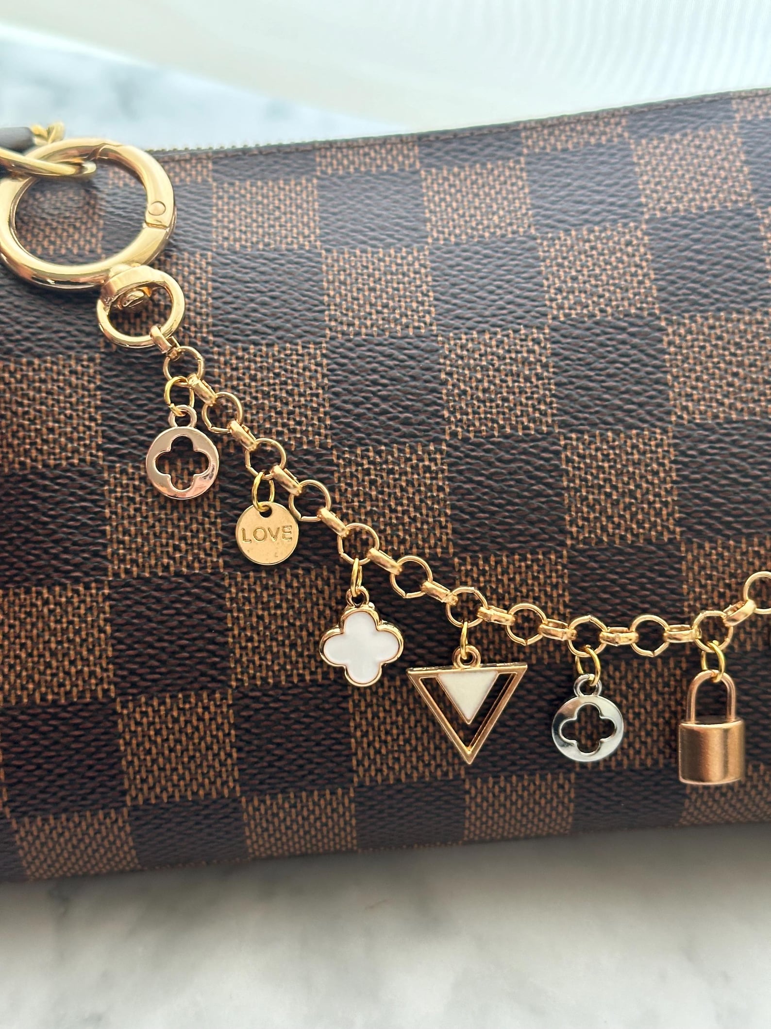 Tri-tone Metal Bag Chain: Dainty Multi Charms Purse Accessory - Etsy