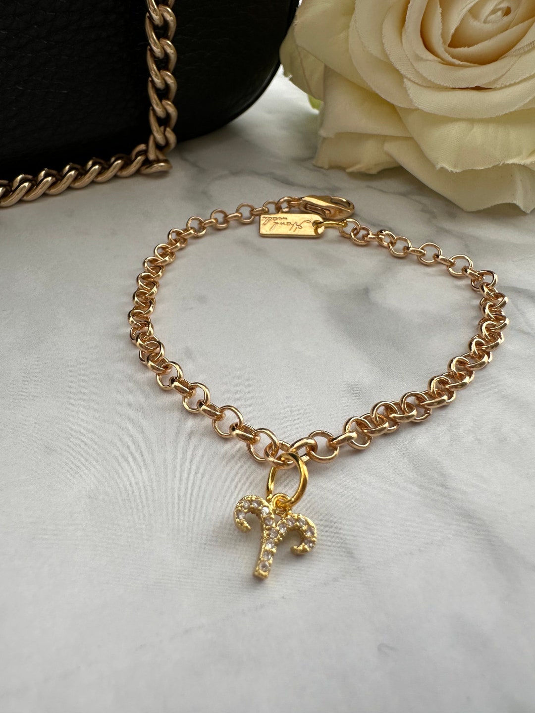 Zodiac Sign Aries Dainty Charm Bracelet .price Includes Taxes,tariffs ...