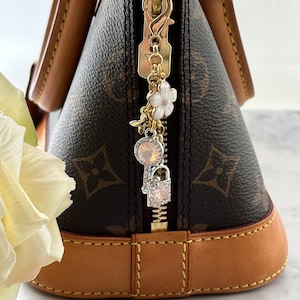 Mini Crystal Lock and Key Charm, With Blossom. 2-tone Gold/silver ...