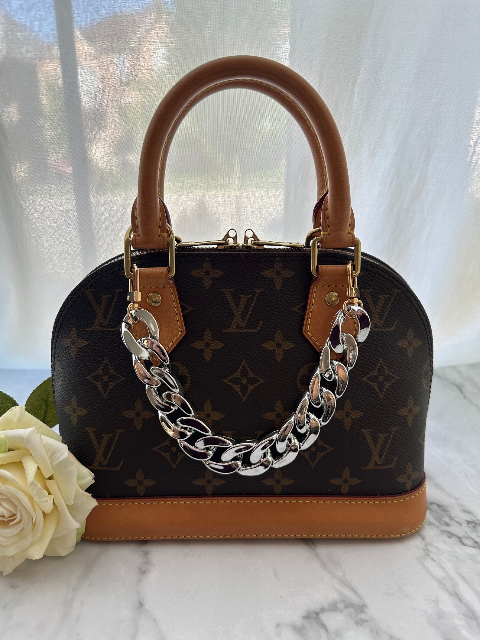 Silver Acrylic Chain Bag Charm: Lightweight Purse Accessory - Etsy