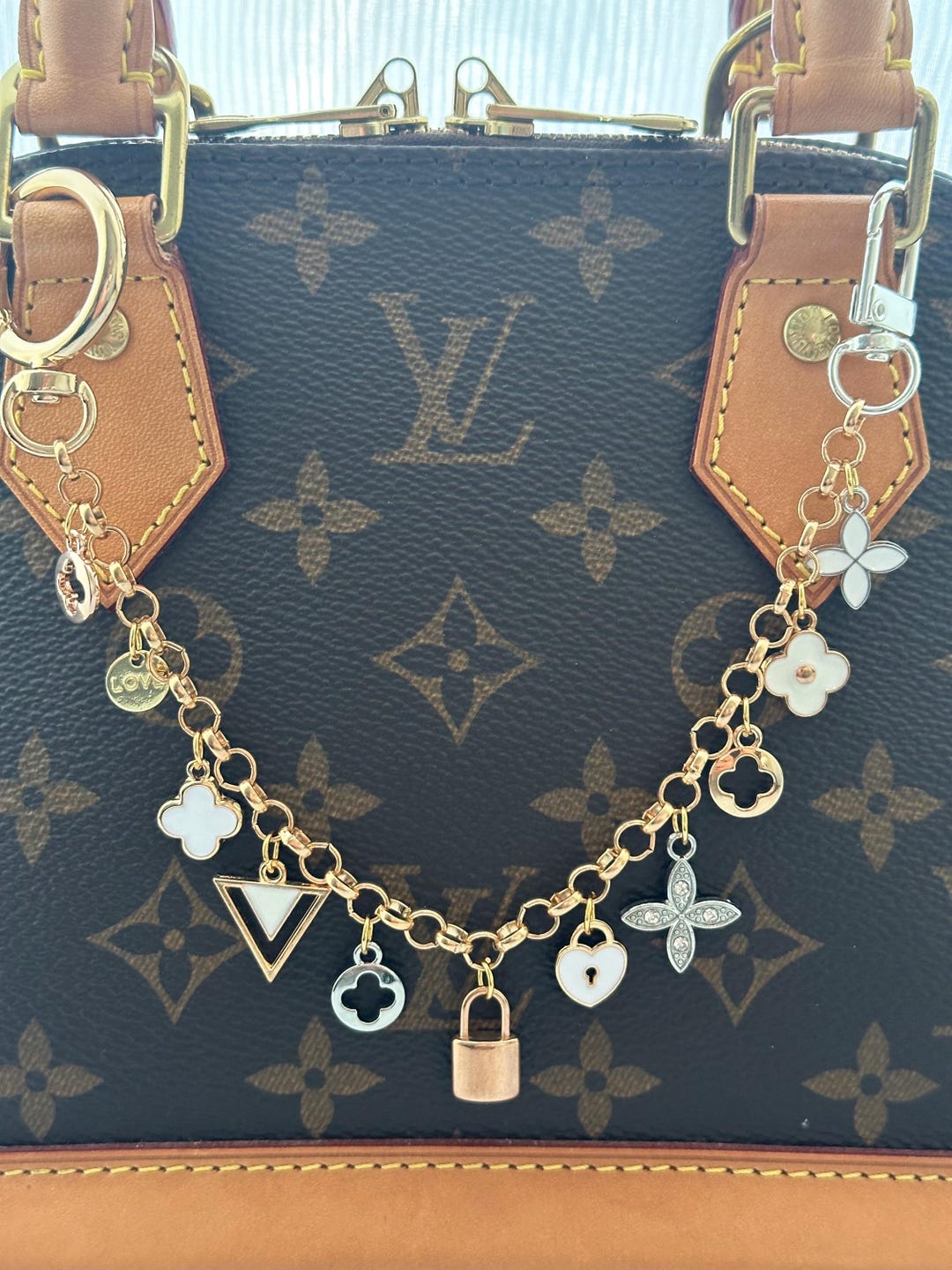 Tri-tone Metal Bag Chain: Dainty Multi Charms Purse Accessory - Etsy