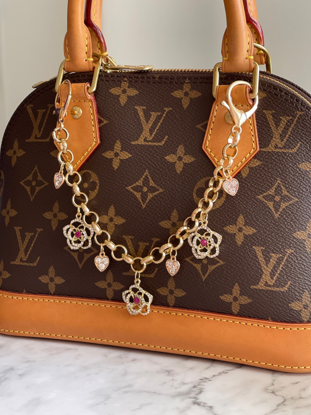 Rhinestone Camellia Roses, With Hot Pink Center Stones, and Hearts ...