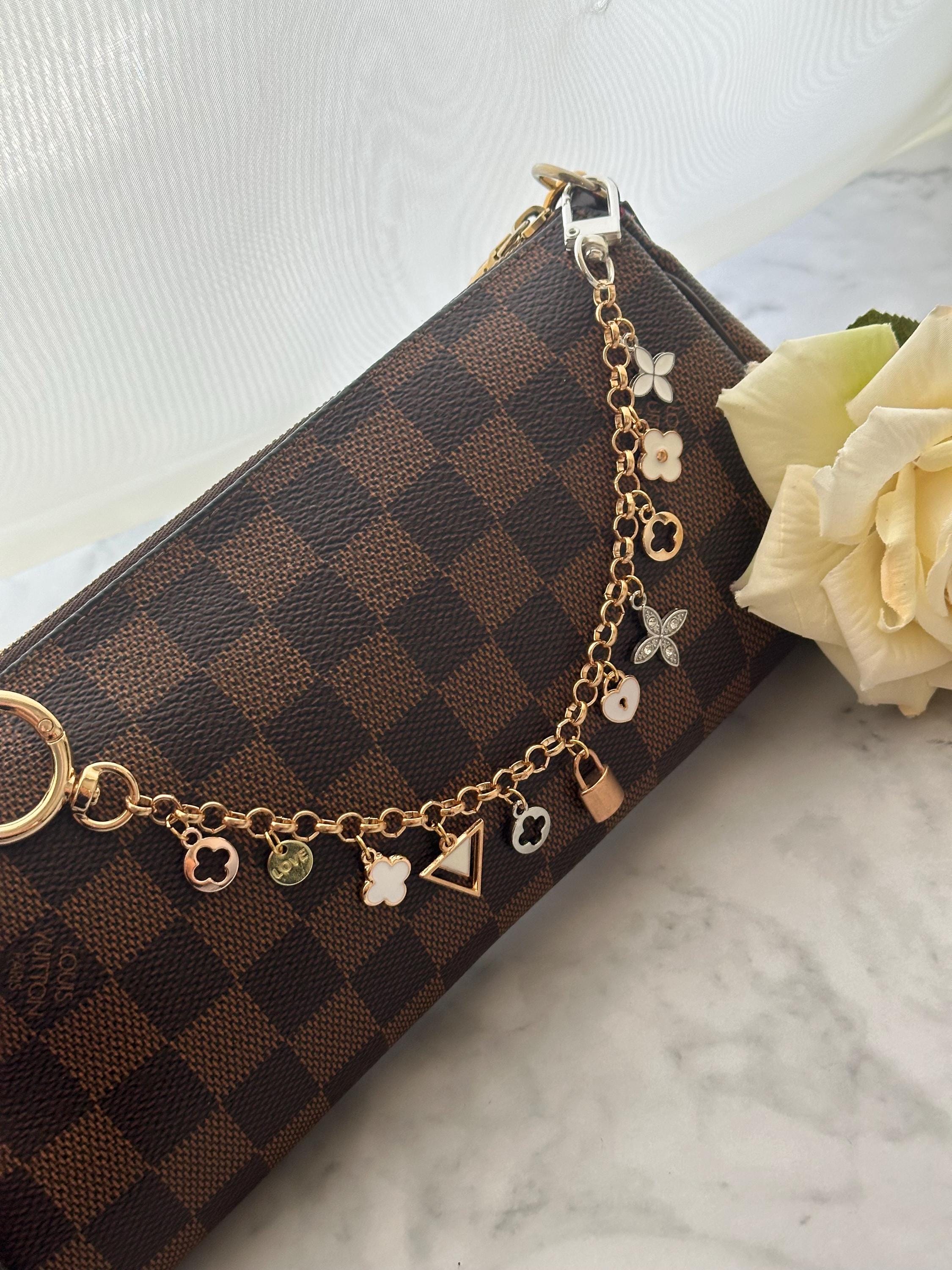 Tri-tone Metal Bag Chain: Dainty Multi Charms Purse Accessory - Etsy