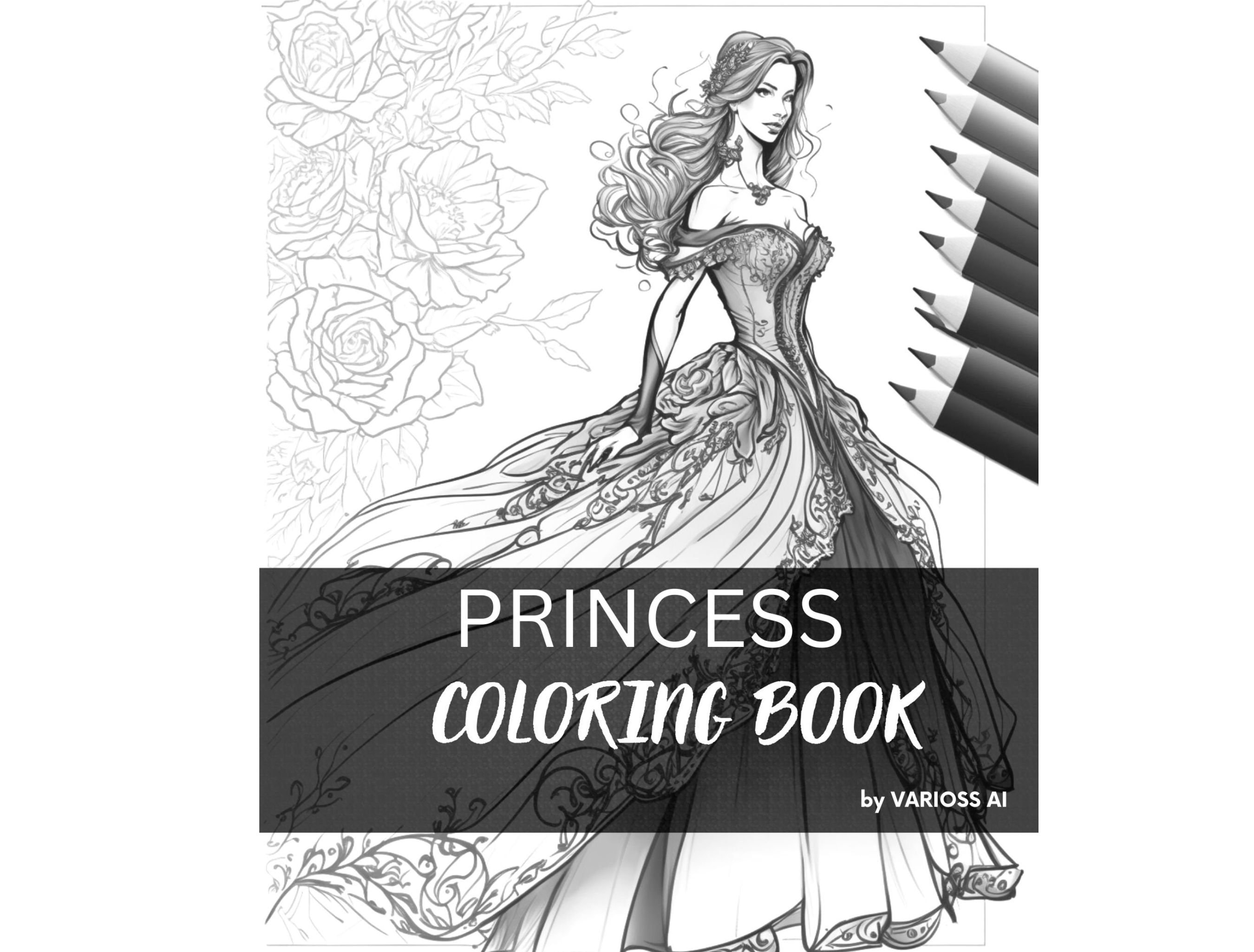 Coloring Book of Princess 20 Pages With Sample as Guide AI Generated ...