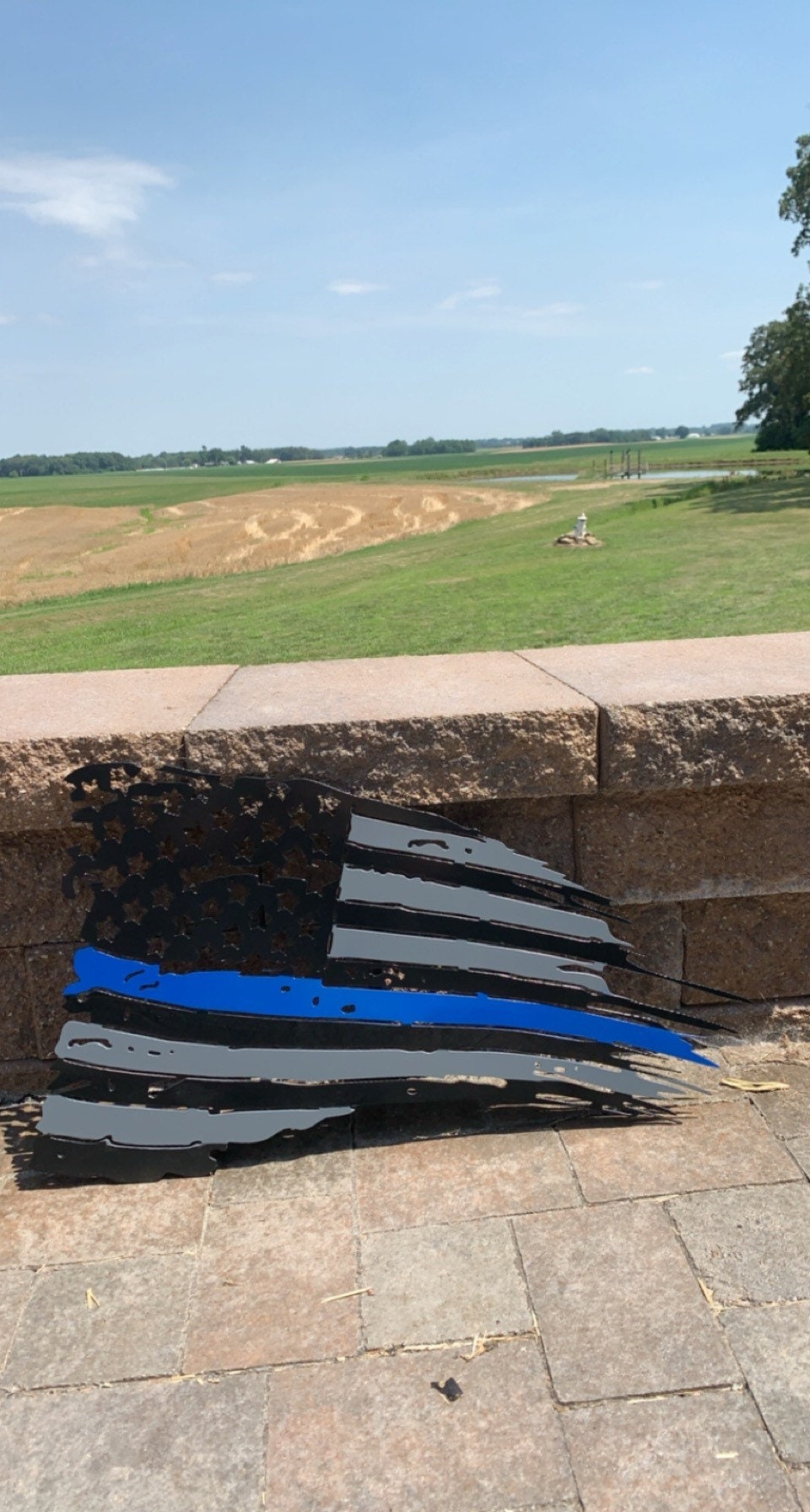 Thin Blue Line Tattered Flag - Etsy