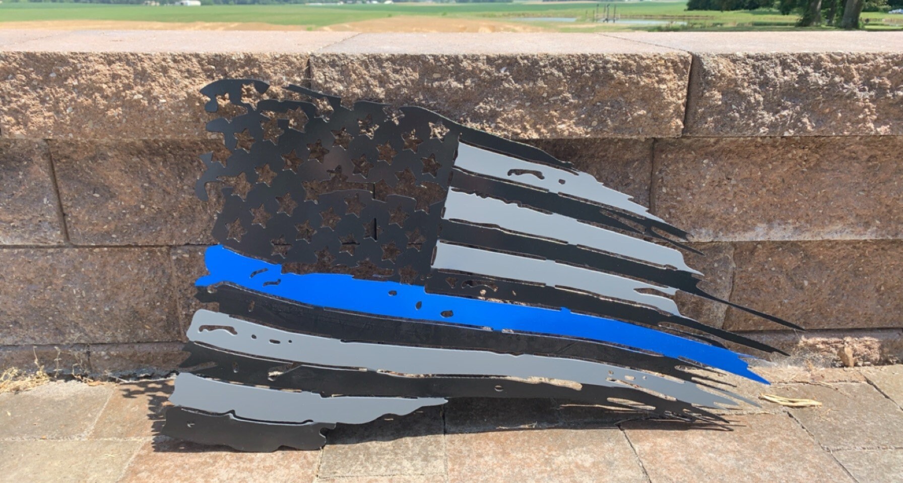 Thin Blue Line Tattered Flag - Etsy