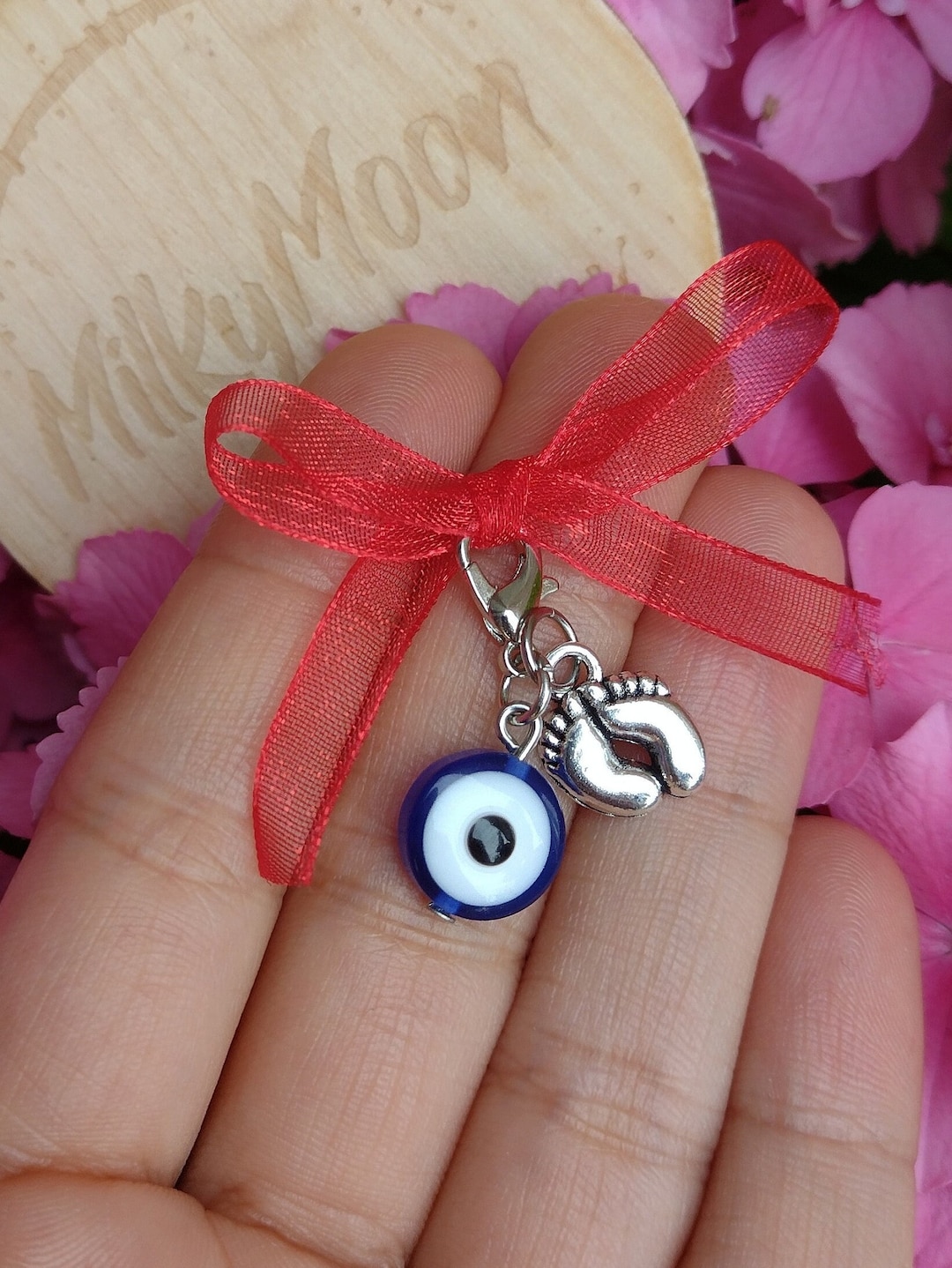 Baby Feet Nazar Charm, Evil Eye Clip, Baby Shower Nazar Favours, Buggy ...