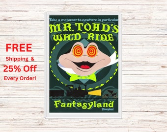 Mr Toad Disneyland Poster - Etsy