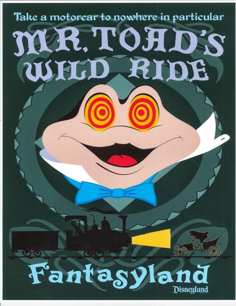 0027 Disney Mr. Toads Wild Ride Poster. Disneyland Disney - Etsy