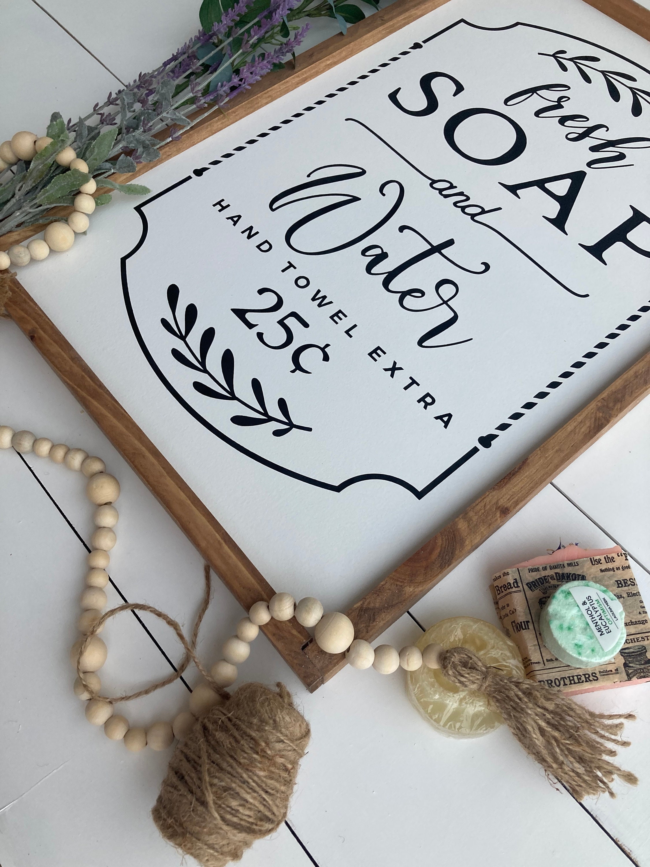 Bathroom Wood Sign Fresh Soap and Water Restroom Sign - Etsy