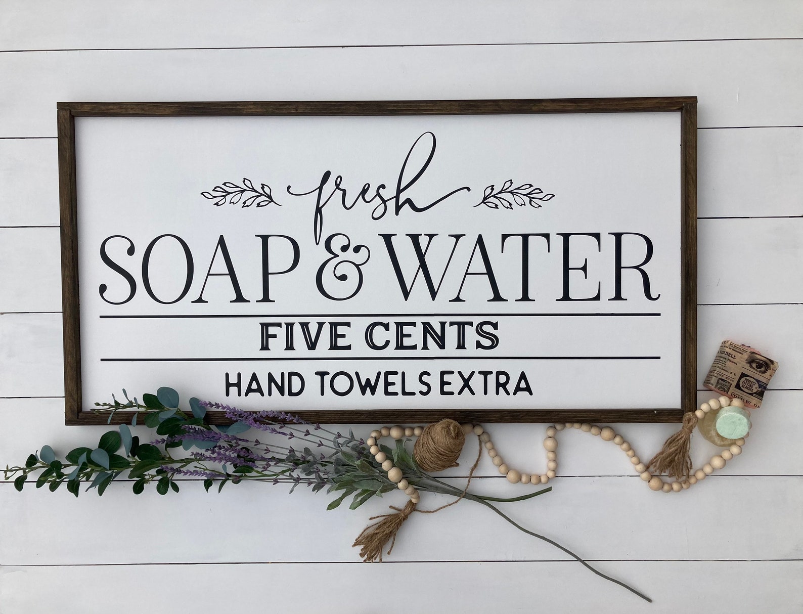 Bathroom Wall Decor Fresh Soap and Water Bathroom Sign - Etsy