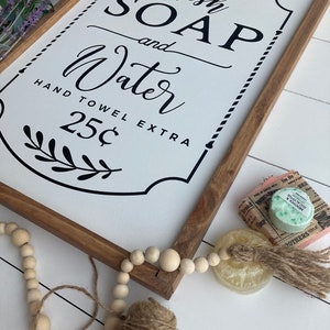 Bathroom Wood Sign, Fresh Soap and Water, Restroom Sign - Etsy