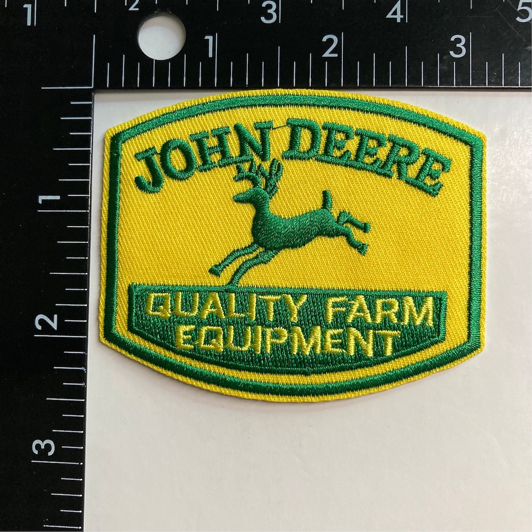 John Deere Patch Iron On/sew on Embroidered Yellow/green Tractor - Etsy