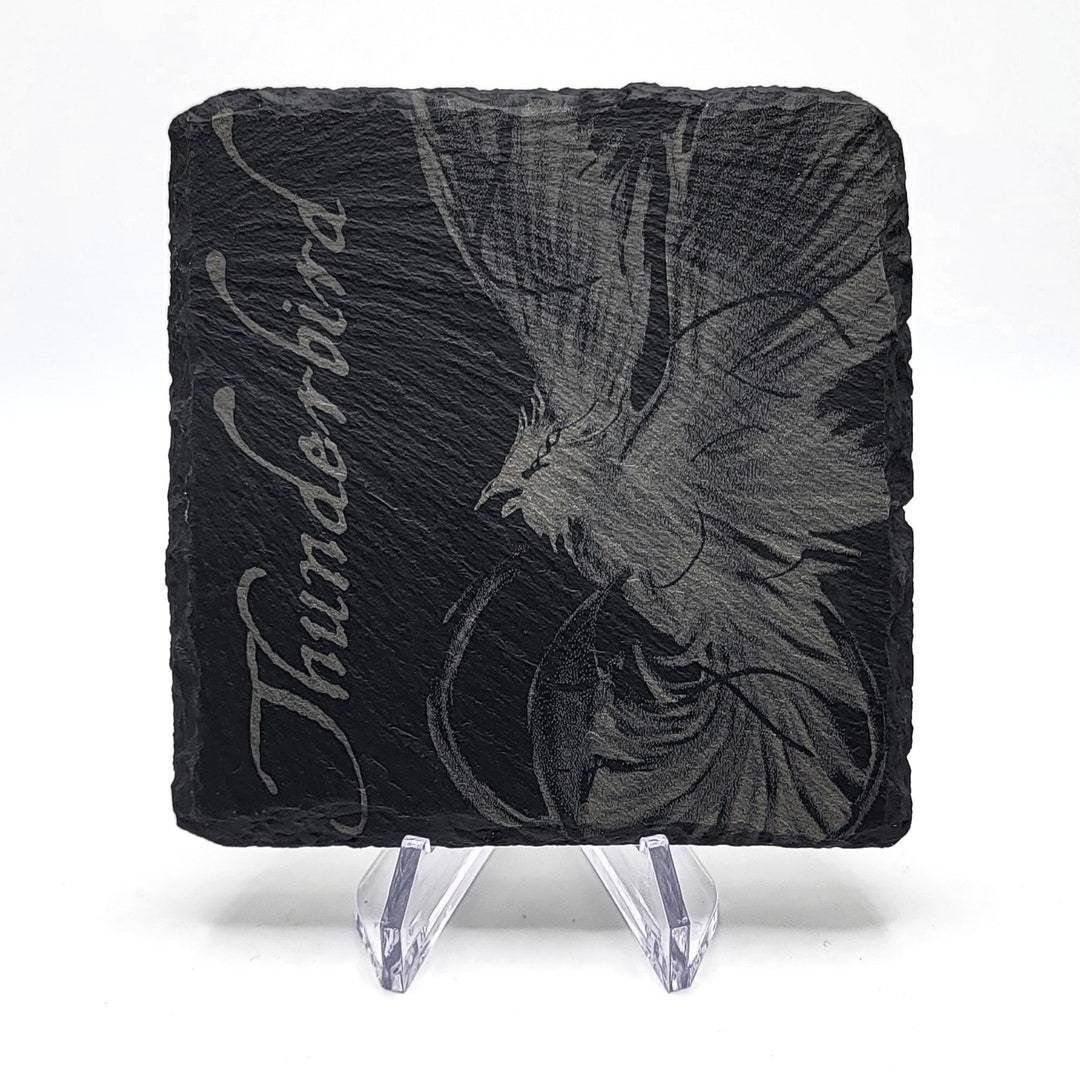 Thunderbird Coaster Cryptid Gift Gift for Cryptid Lover Thunderbird Cryptid Slate Coaster Stone ...