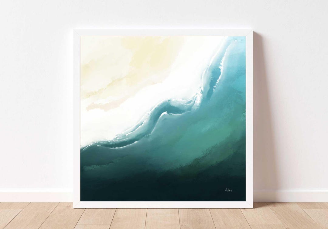 Square Ocean Waves Art Print Ebb and Flow Original Wall Art Gift 8x8 ...
