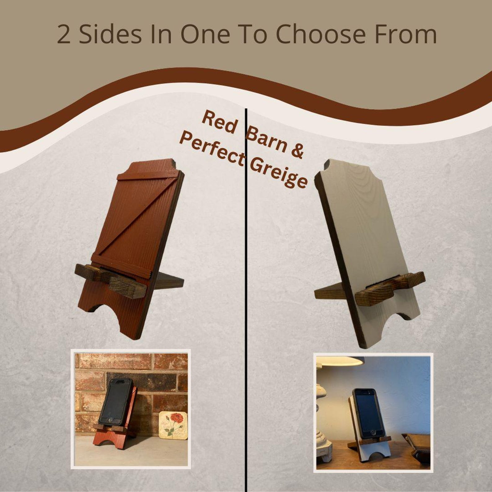 Pine Phone Stand, Farmhouse Phone Holder, Rustic Wooden Phone Stand ...