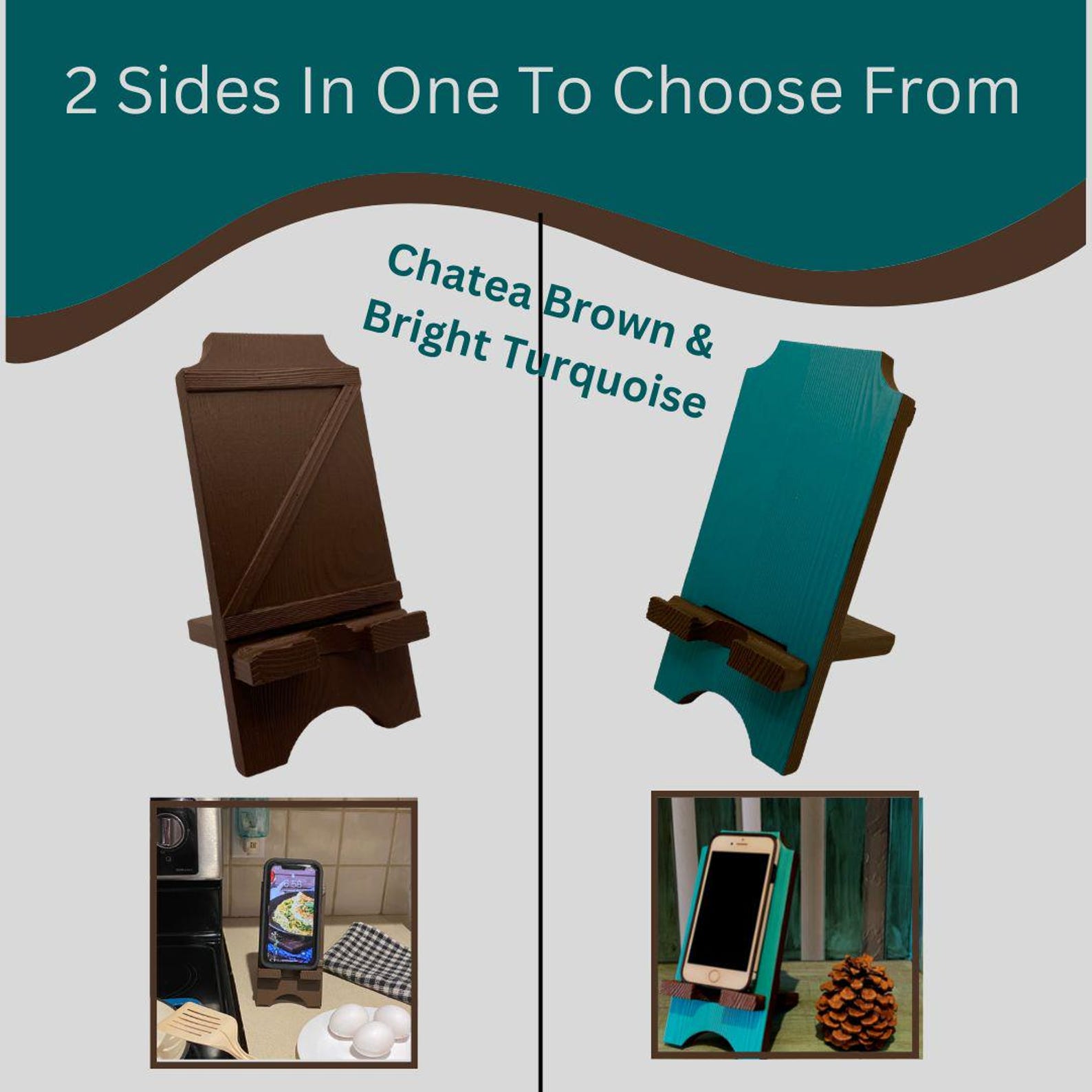 Pine Phone Stand, Farmhouse Phone Holder, Rustic Wooden Phone Stand ...