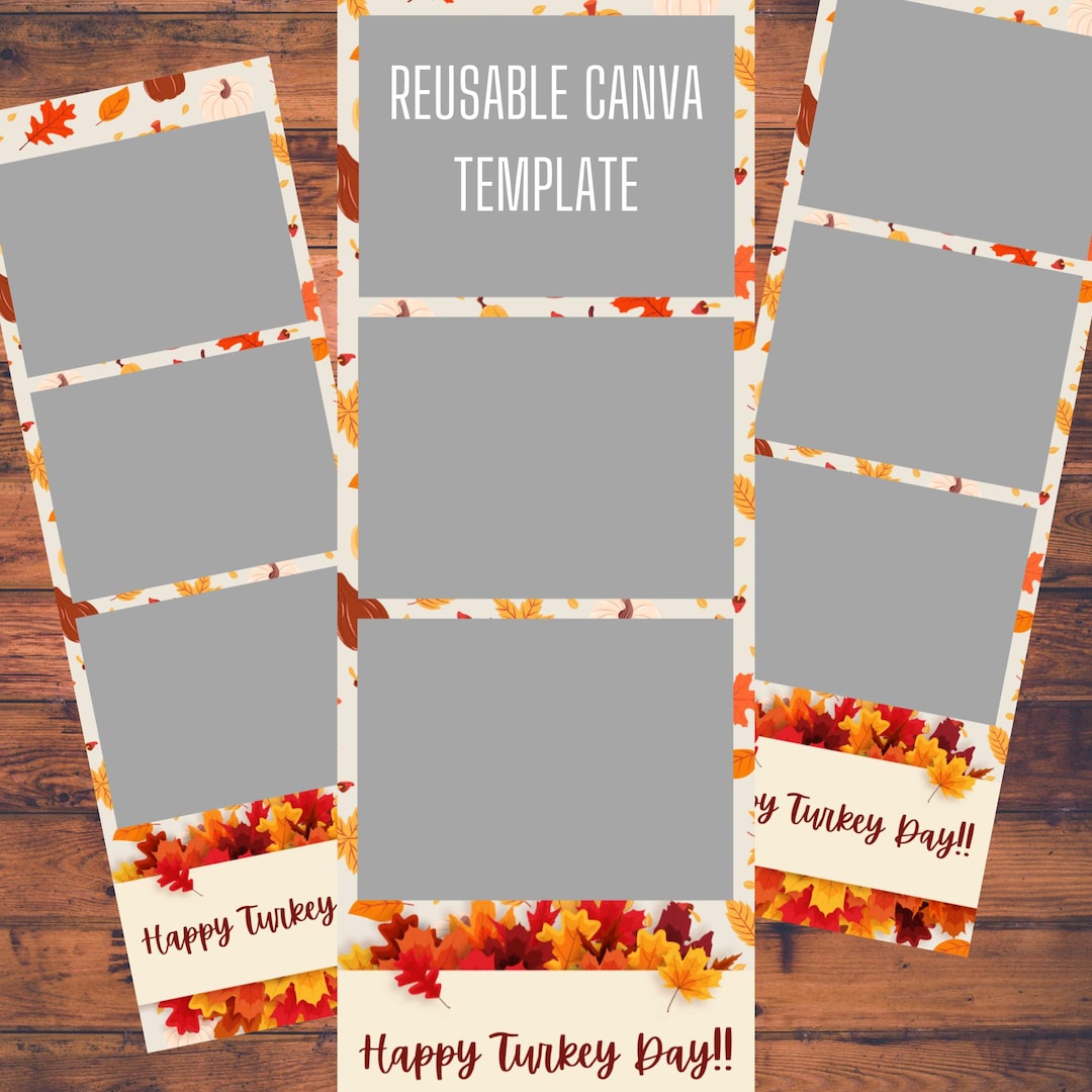 Thanksgiving Photo Strip Template | Customizable 2x6 Canva Design ...