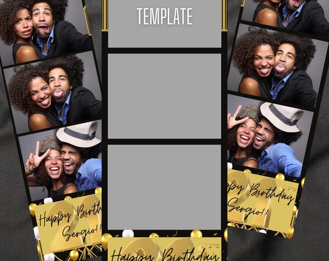 21st Birthday Photo Strip Template | Customizable 2x6 Canva Design ...