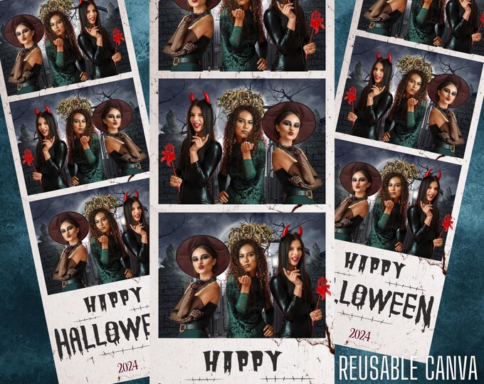 Creepy Halloween Photo Strip Template | Spooky 2024 Design | Canva ...