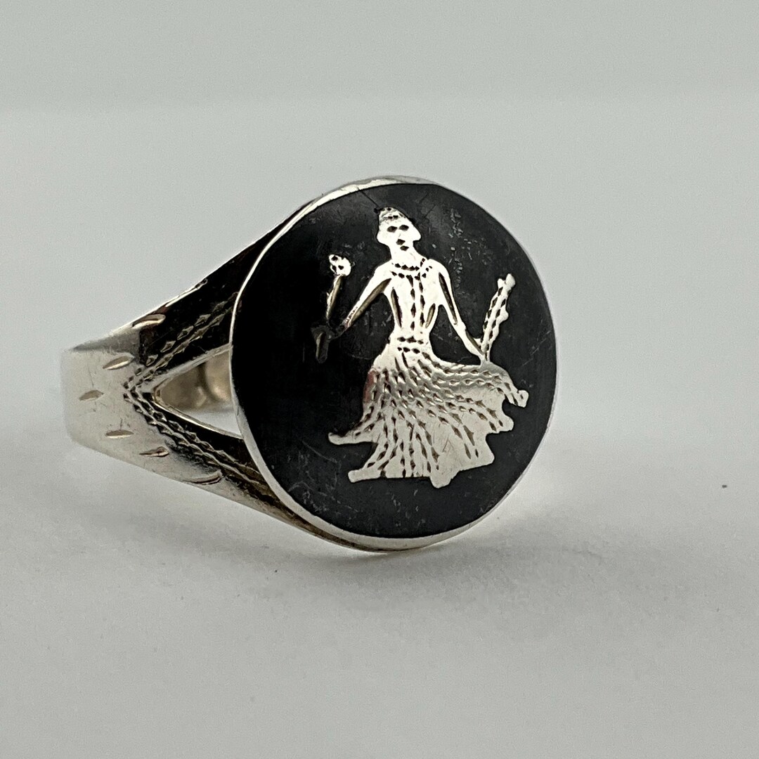 Silver Siam Ring, Size P, 7.5, 56 (adjustable) - Etsy
