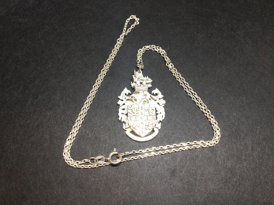 Heraldic Pendant With Silver Chain - Etsy