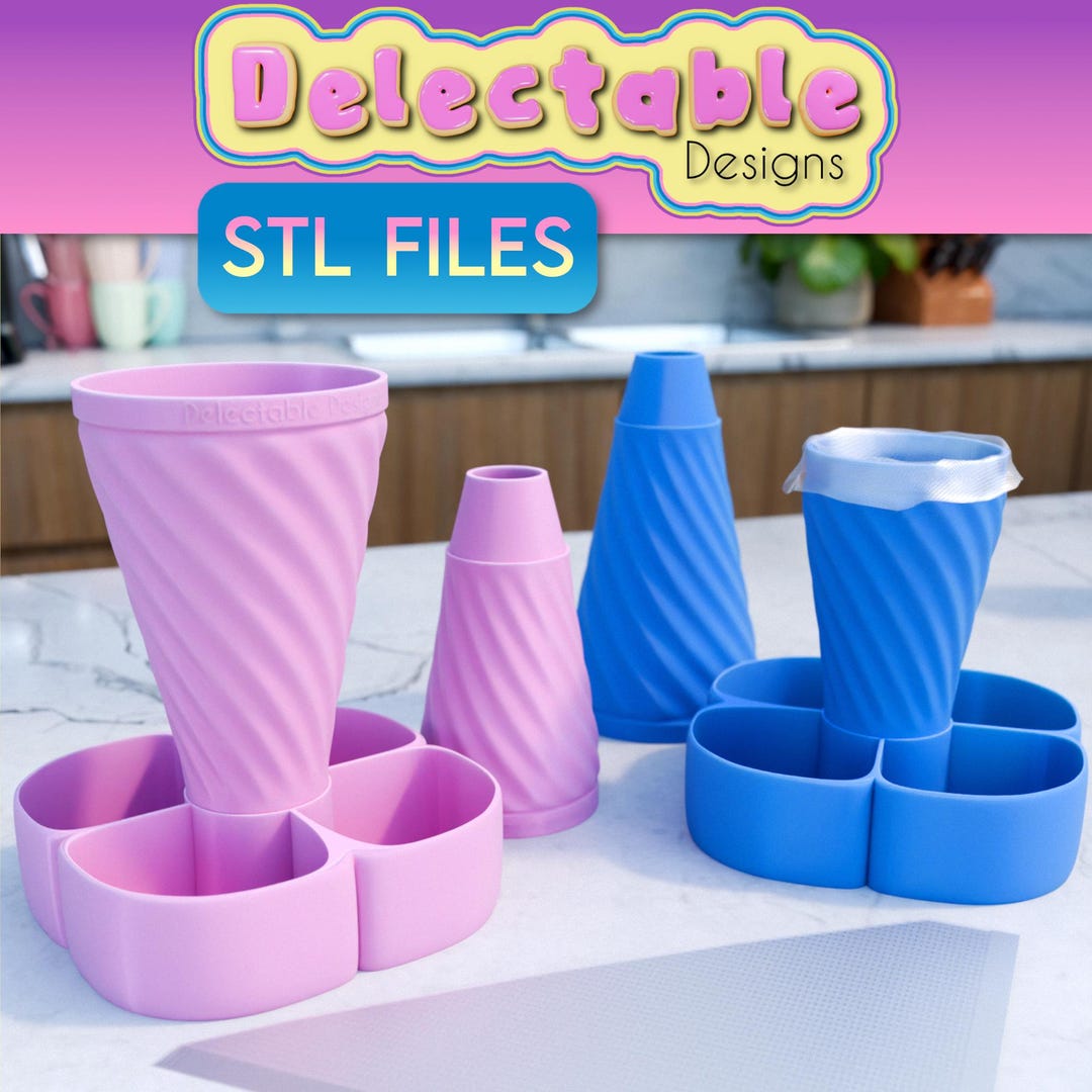 Piping Bag Filler Stand & Organizer Base STL Files - Etsy