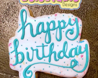 Happy Birthday Plaque Cookie Cutter - Etsy