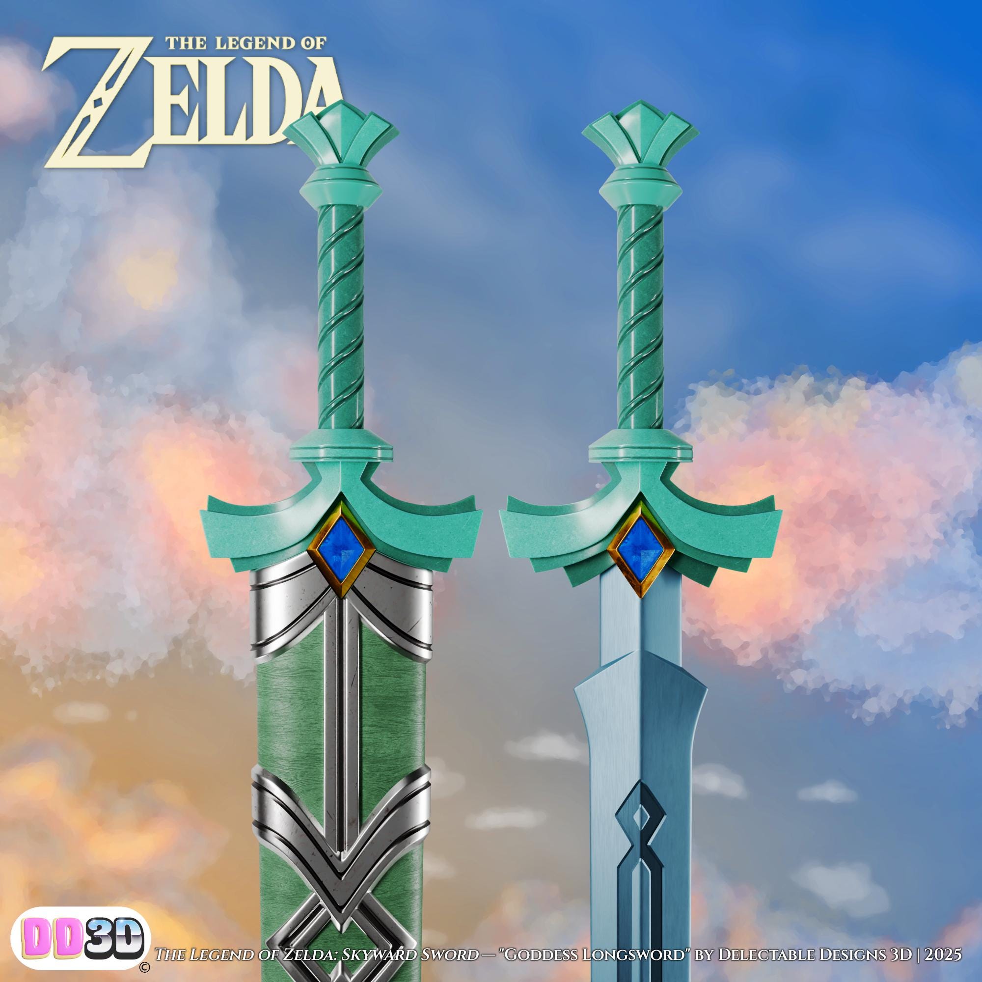 Skyward Sword Goddess Sword & Scabbard STL Files | Life Sized | High ...