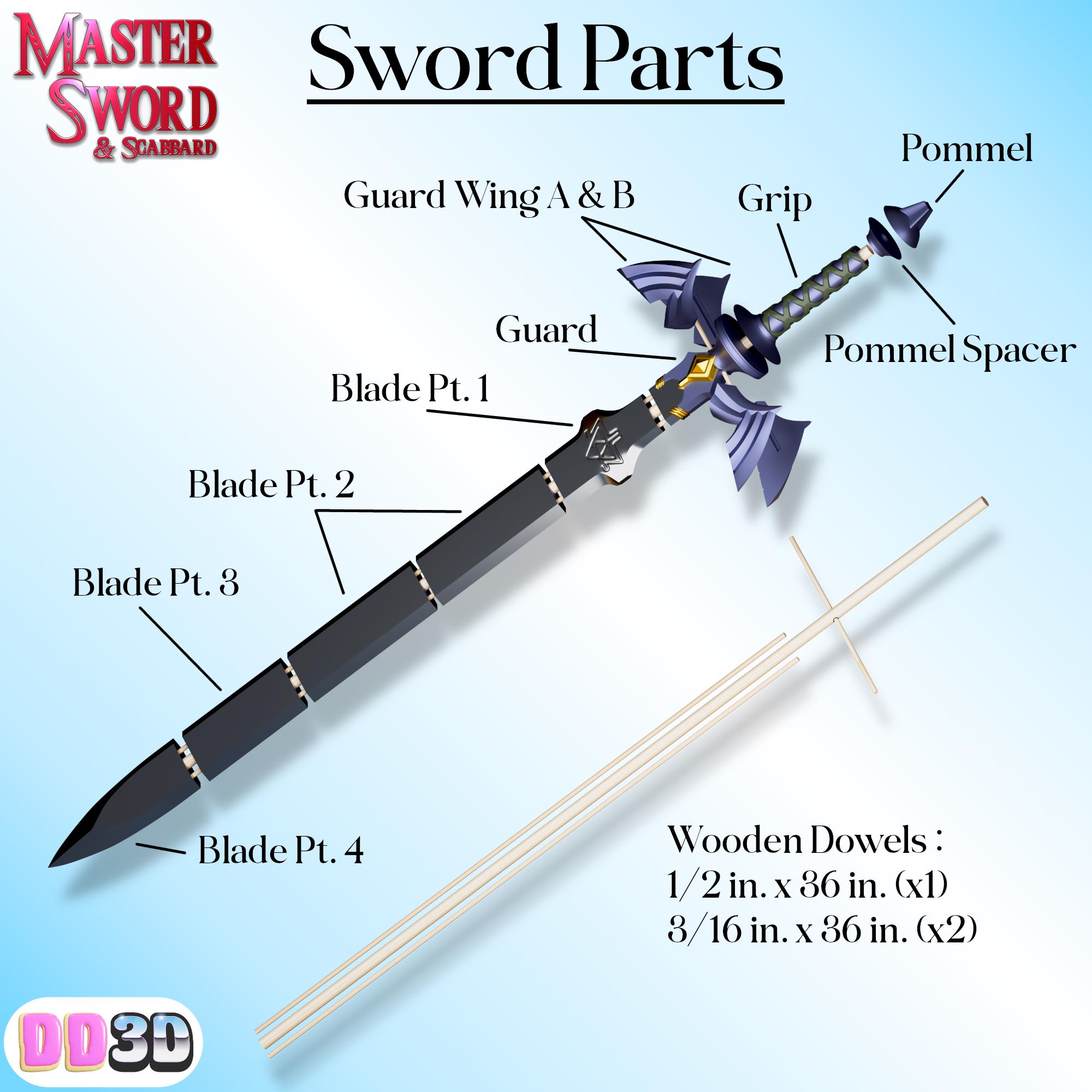 Master Sword & Scabbard STL Files | Life Sized | High Detail - Etsy Canada